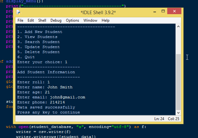 Student Database Management System With CSV In Python Free Source Code Free Source Code 